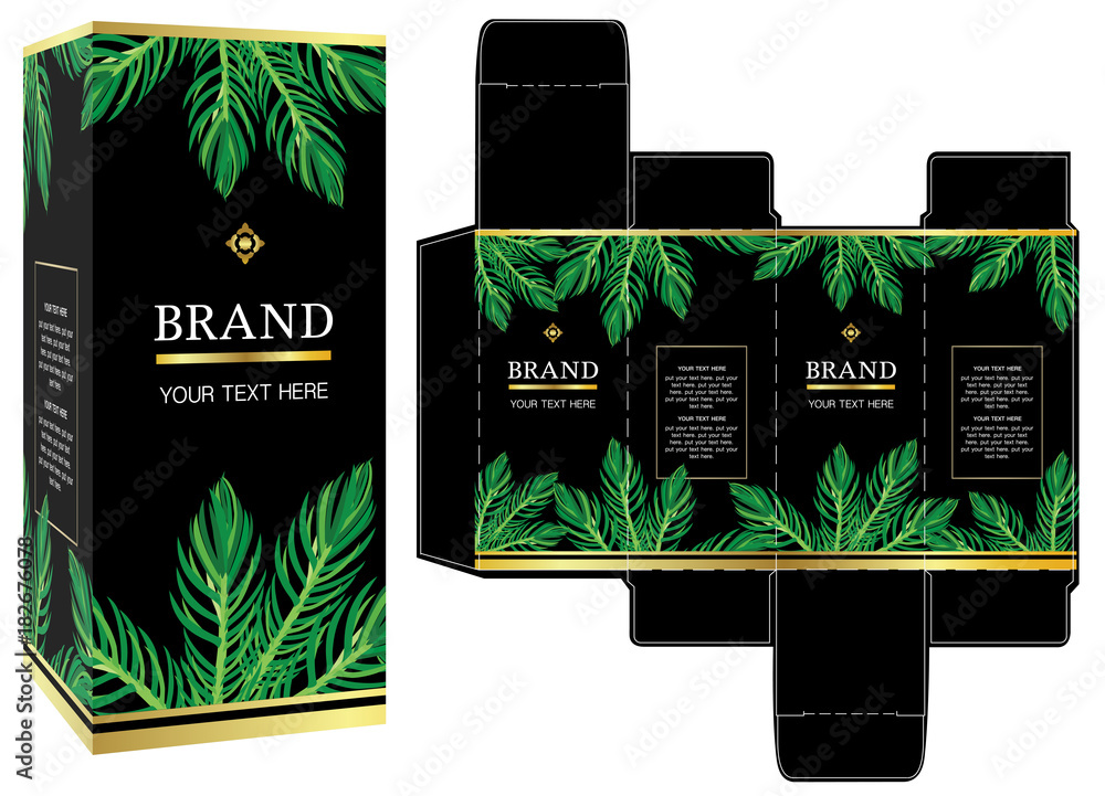 Packaging design, luxury box template and mockup box. Vector ...