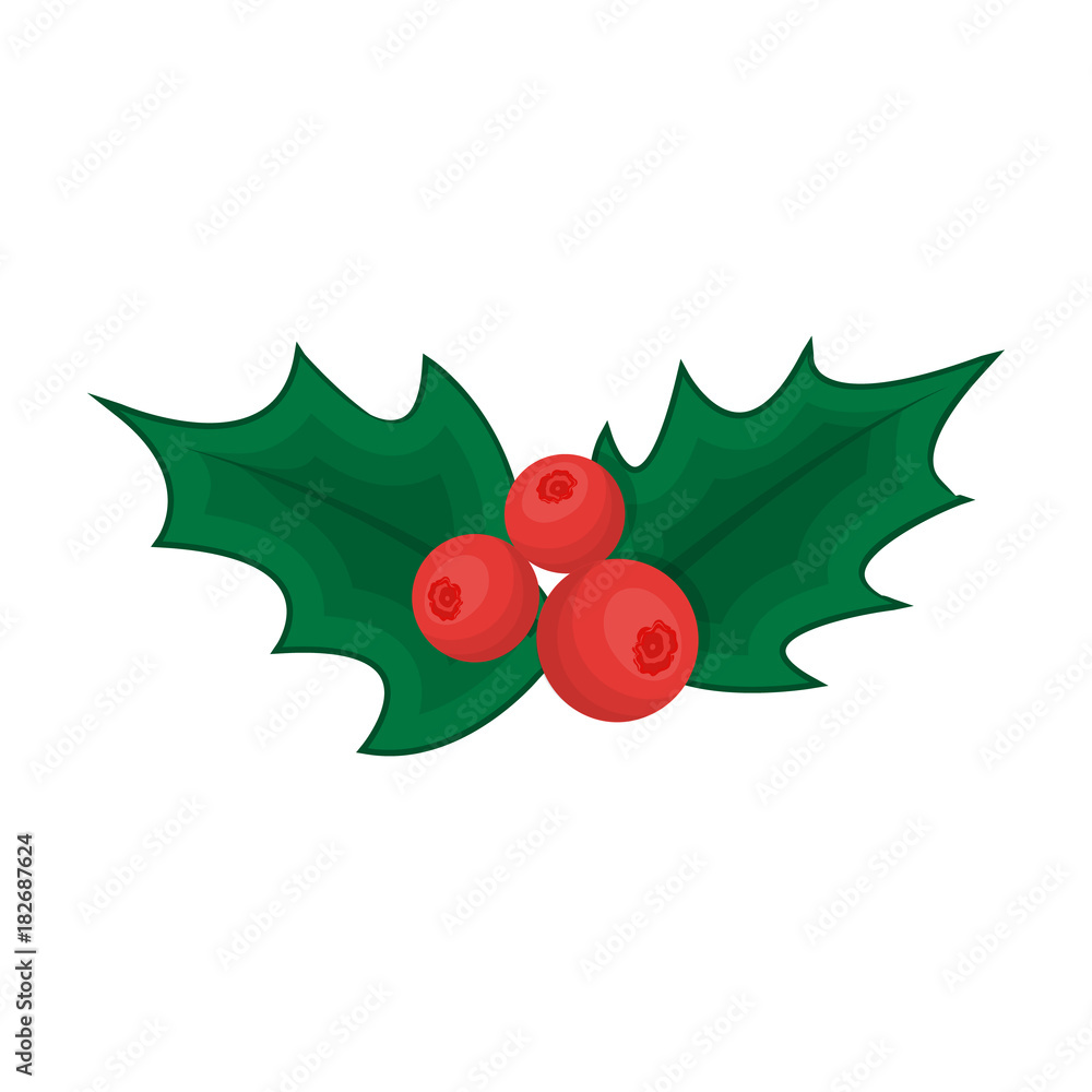 Holly symbol of Christmas single icon in cartoon style for design ...