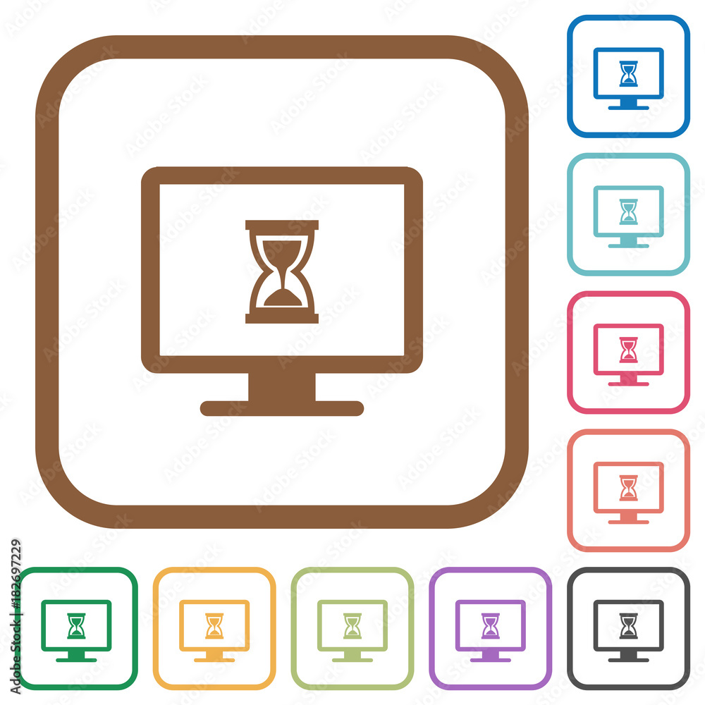 Busy computer simple icons Stock-Vektorgrafik | Adobe Stock