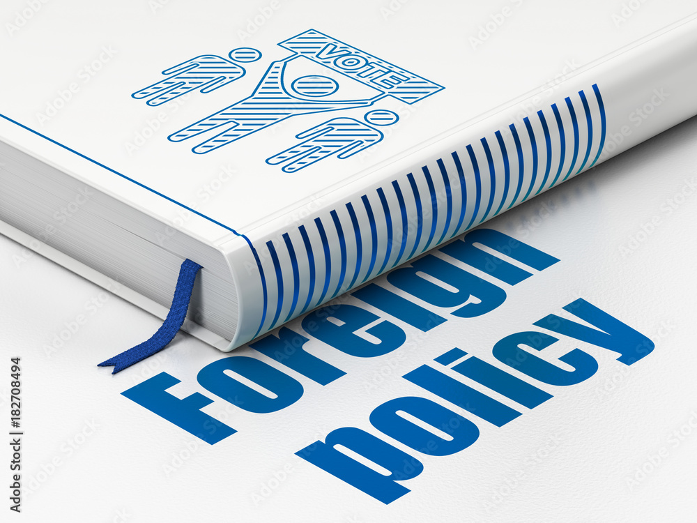 Politics concept: closed book with Blue Election Campaign icon and text ...