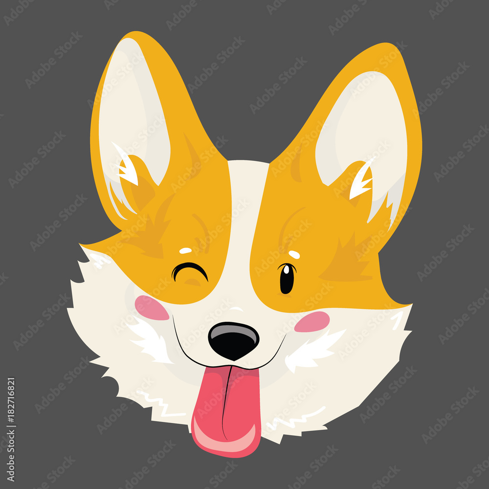 Cute Smiling Dog Cartoon