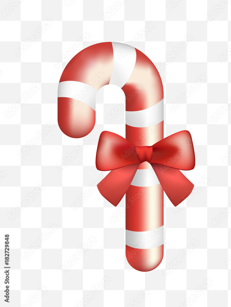 Candy Cane on Transparent Background. Isolated Vector Illustration ...