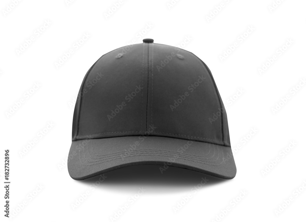 Baseball cap black templates, front views isolated on white background ...