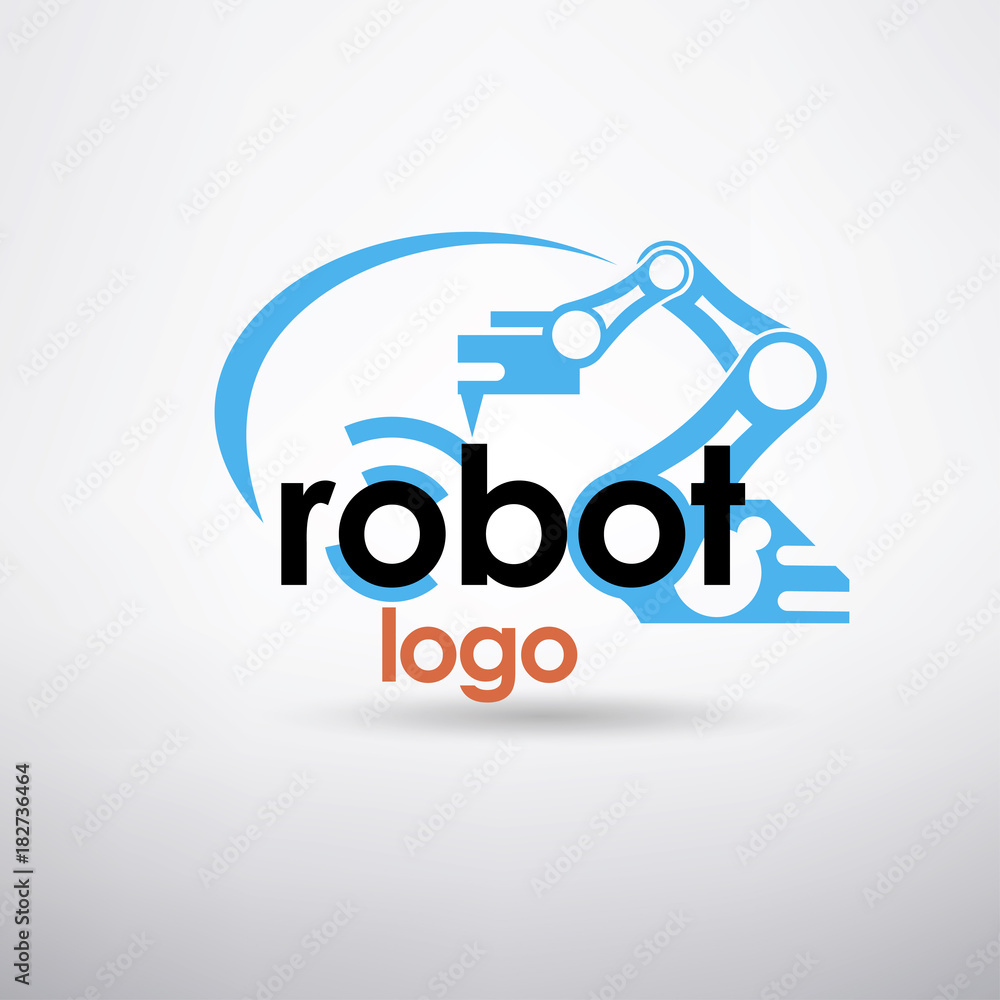 robotic hand stylized logo template Stock Vector | Adobe Stock
