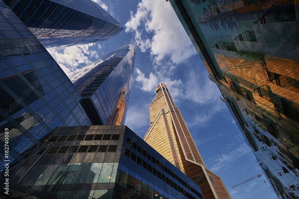 Moscow biggest business center Moscow City skyscrapers towers ...