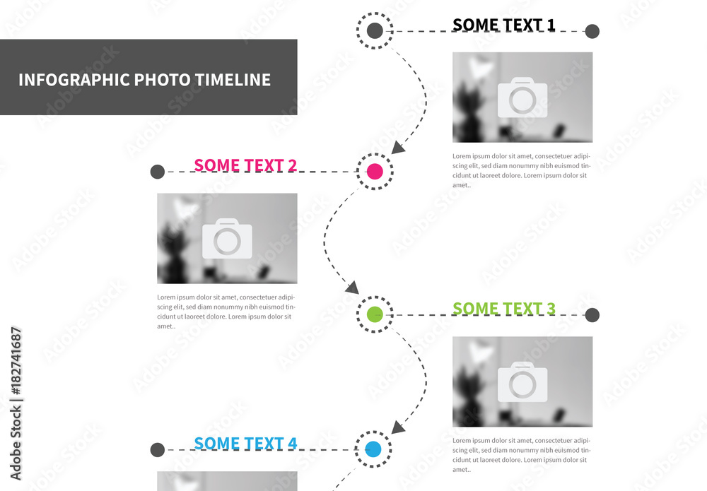 Vertical Photo Timeline Infographic Stock Template | Adobe Stock
