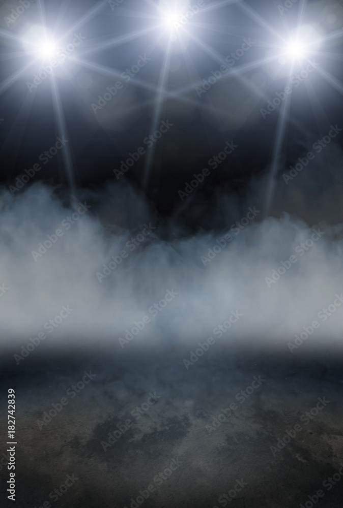 Dark Stage Background with Smoke and Spot Lights Stock Photo | Adobe Stock
