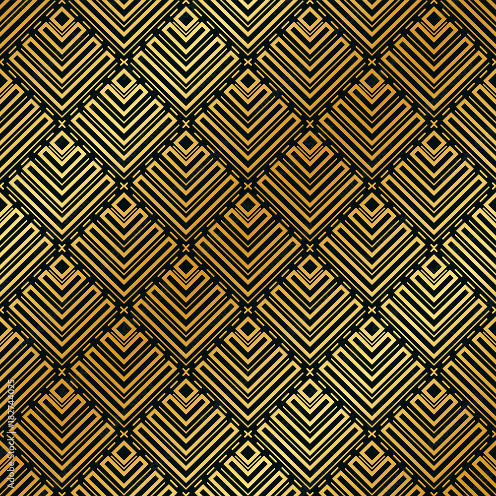 Vintage seamless art deco pattern. Template for design. Vector ...