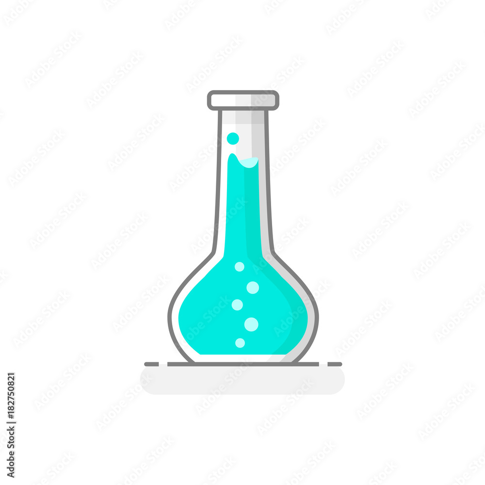 Scientific Flask with chemical liquid - Laboratory glassware icon 1 ...