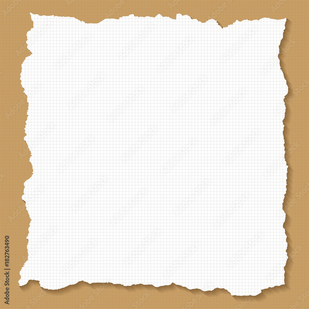 Vector illustration of torn paper canvas design in square format Stock ...