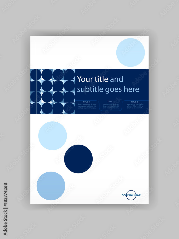 Blue A4 Business Book Cover Design Template. Good for Portfolio ...