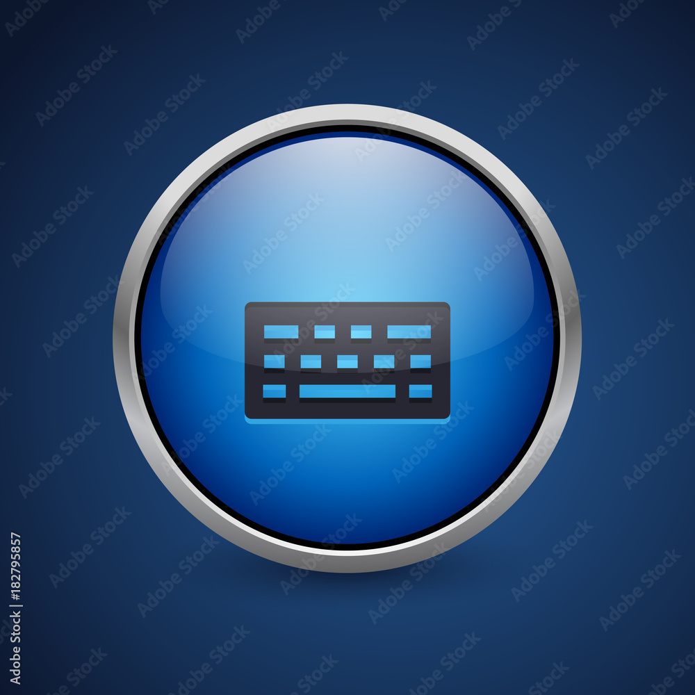 Push Button - Dark Blue Web Icon Stock Vector | Adobe Stock