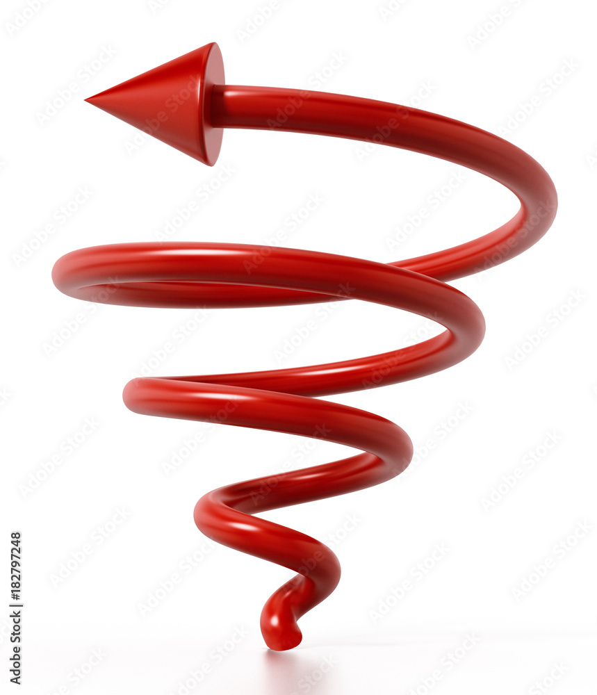 Helix shaped arrow sign isolated on white background. 3D illustration ...