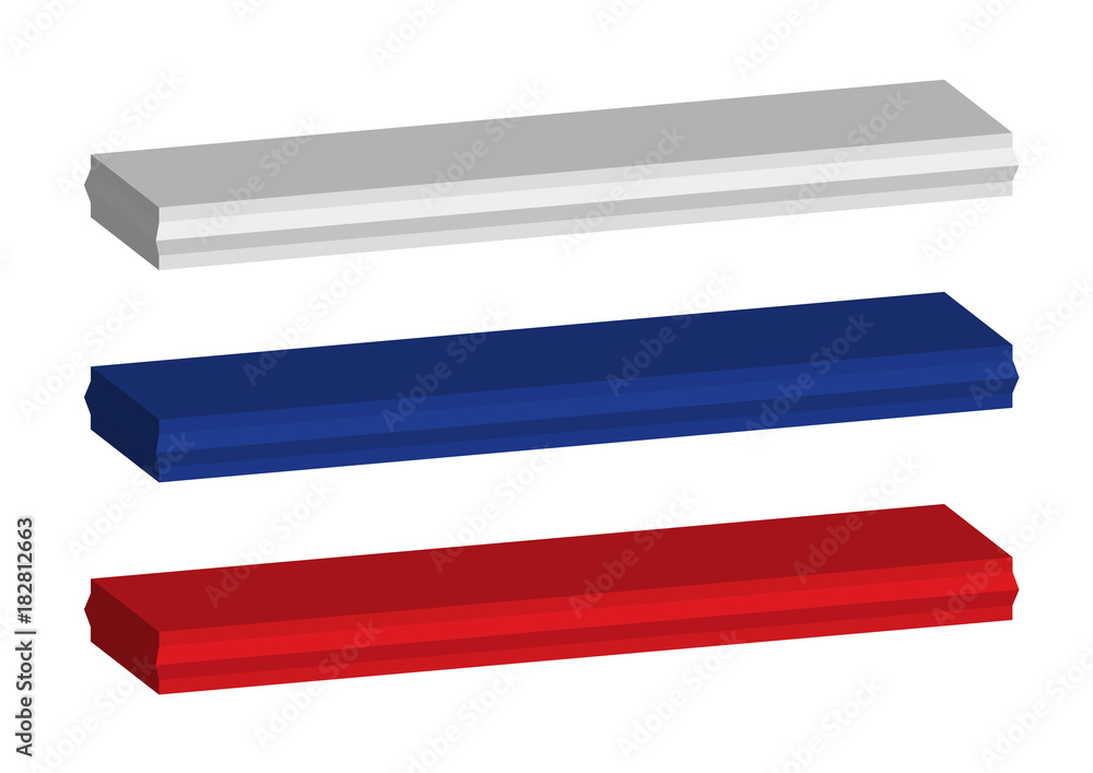 SHERA wood board with red blue and white color design with 3D ...