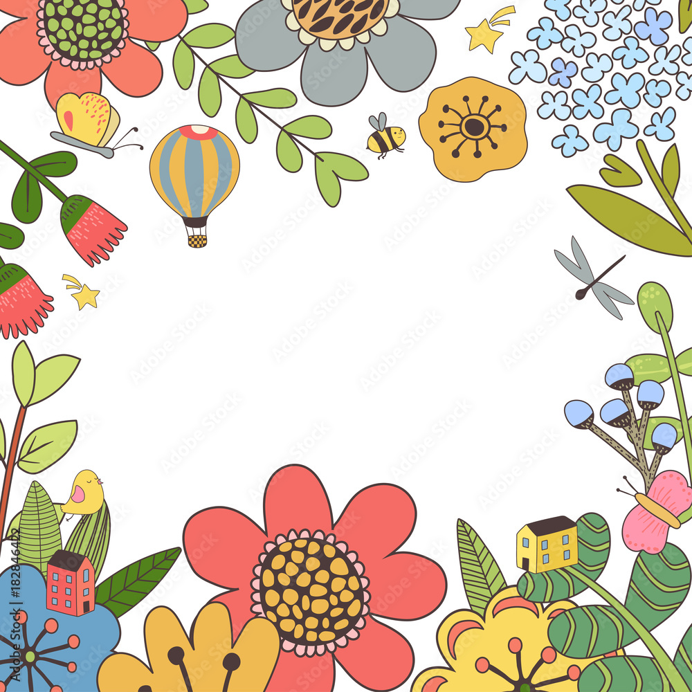 Botanical floral frame Stock Vector | Adobe Stock