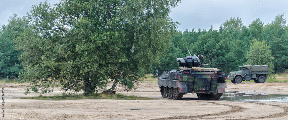 INFANTRY FIGHTING VEHICLE - Military vehicle in the field Stock Photo ...