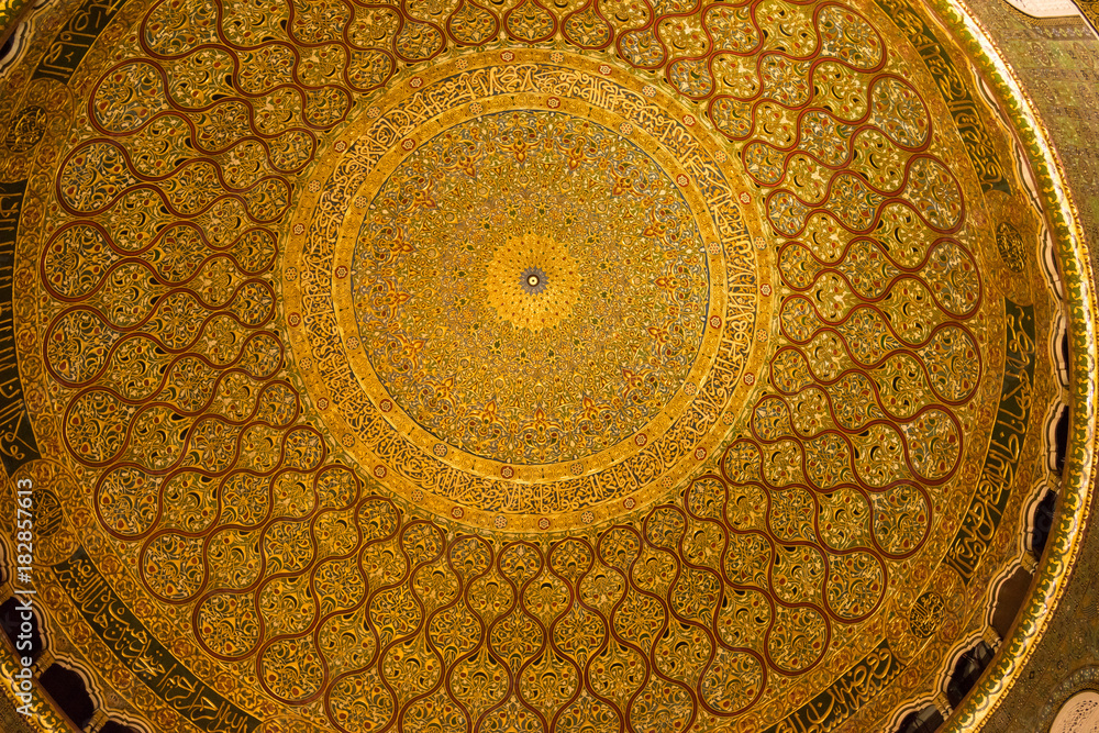 BAITULMUQADDIS, PALESTINE - 11TH NOV 2017; Internal view of Dome of the ...