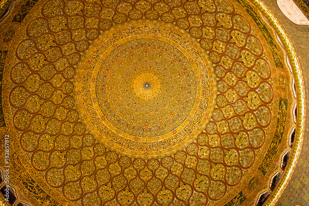 BAITULMUQADDIS, PALESTINE - 11TH NOV 2017; Internal view of Dome of the ...