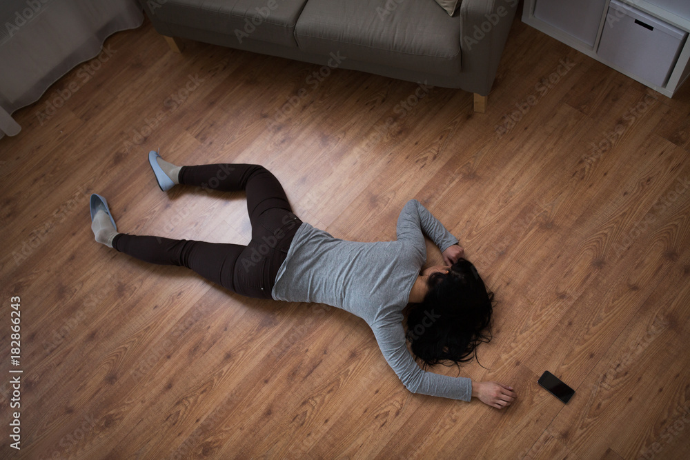 dead woman body lying on floor at crime scene Stock Photo | Adobe Stock