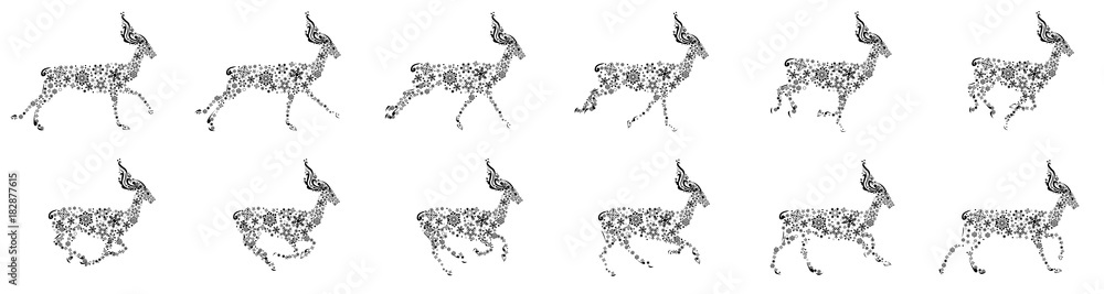 Deer Running and jumping animation sprite sheets, Reindeer, Deer ...