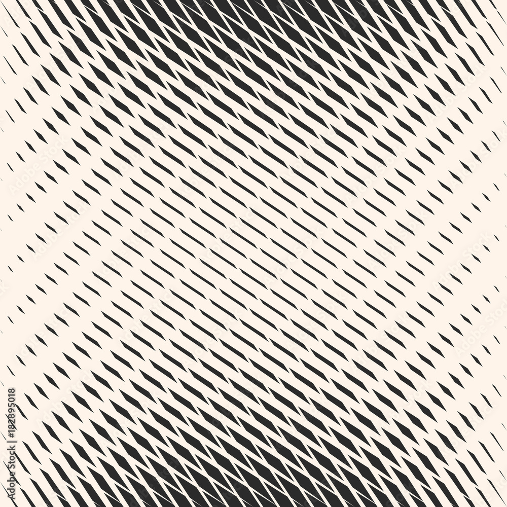 Vector halftone mesh seamless pattern. Abstract graphic texture with rhombuses, dash lines, grid ...