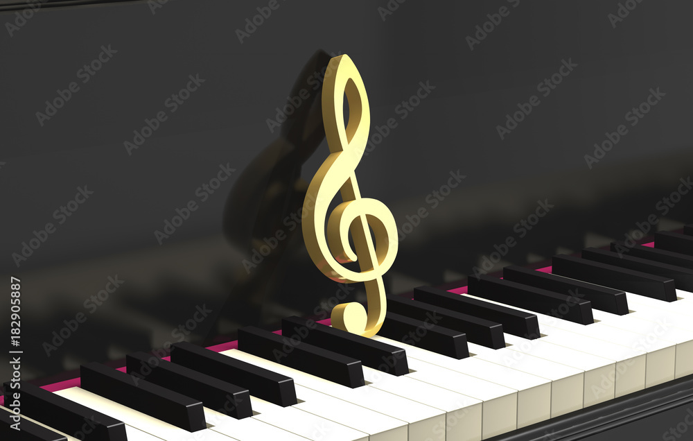 Golden Piano Keyboard