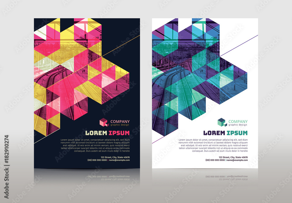 Multipurpose Flyer Layout with Geometric Element 8 Stock Template ...