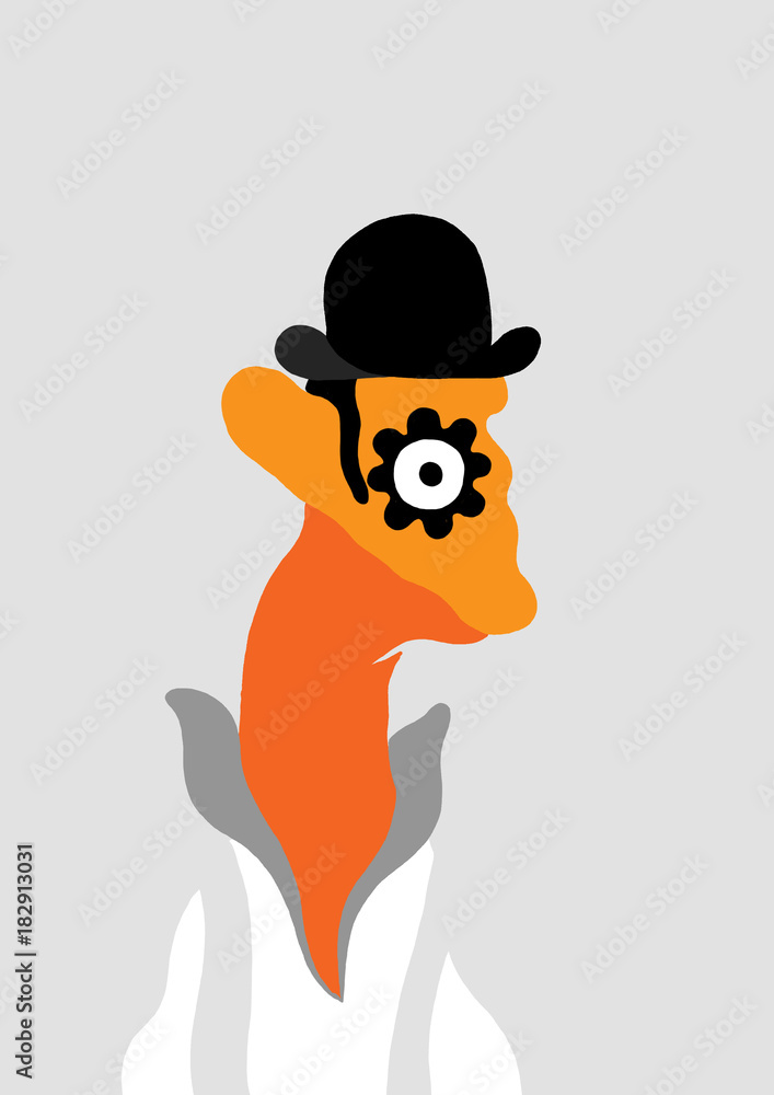 Clockwork-portrait Stock Illustration | Adobe Stock