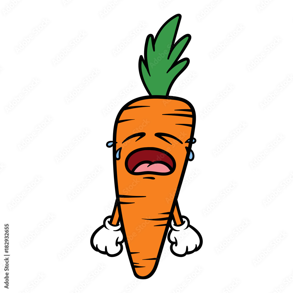 Cartoon Crying Carrot Character Stock Vector | Adobe Stock
