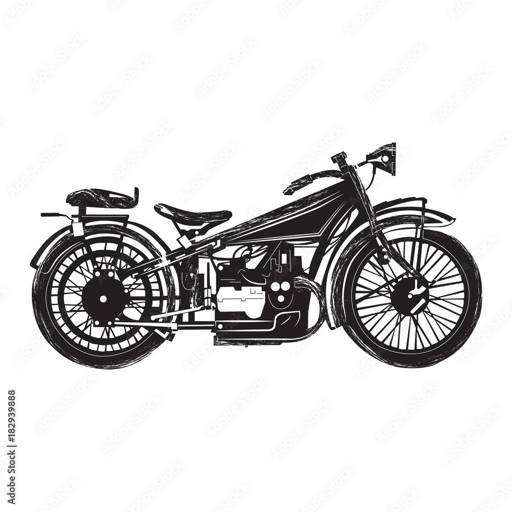classic vintage motorcycle vector illustration Stock Vector | Adobe Stock