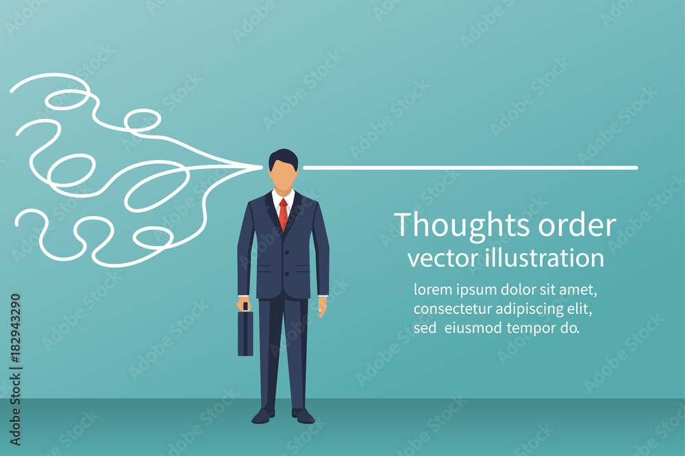 Thoughts order. Decoding understanding. Vector illustration flat design ...