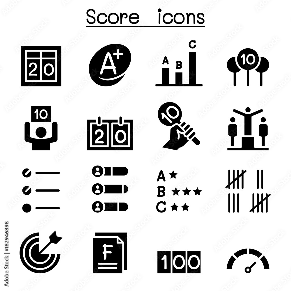 Score icon set vector illustration graphic design vector de Stock ...