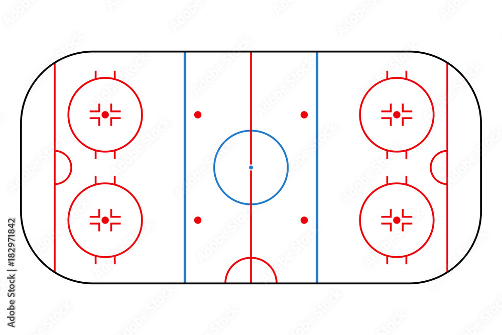 Ice hockey rink. Mockup background field for sport strategy and poster ...