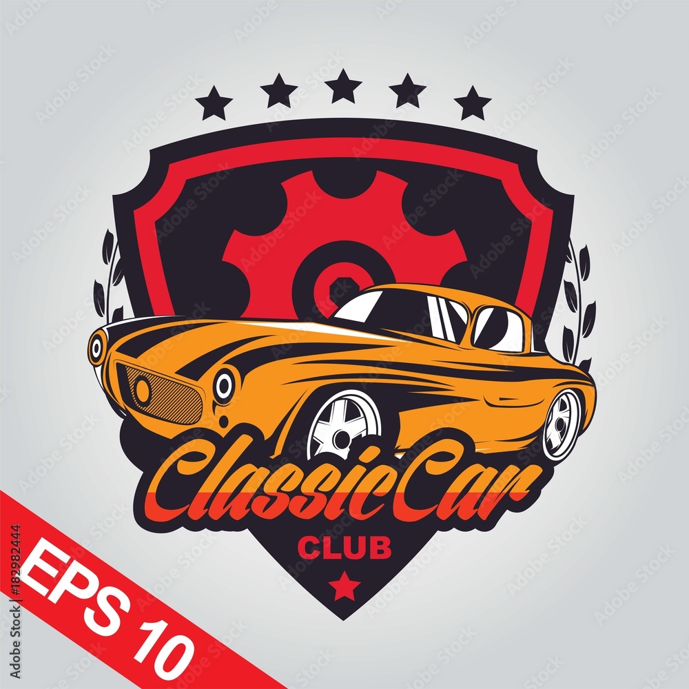 Classic car design template Stock Vector | Adobe Stock