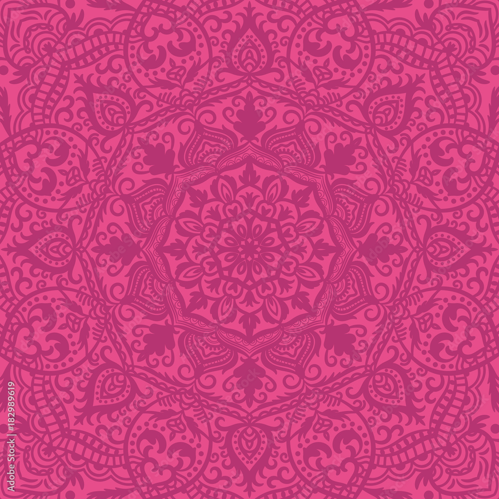 Pink ornamental lacy seamless pattern, mandalas, lace background. Stock ...