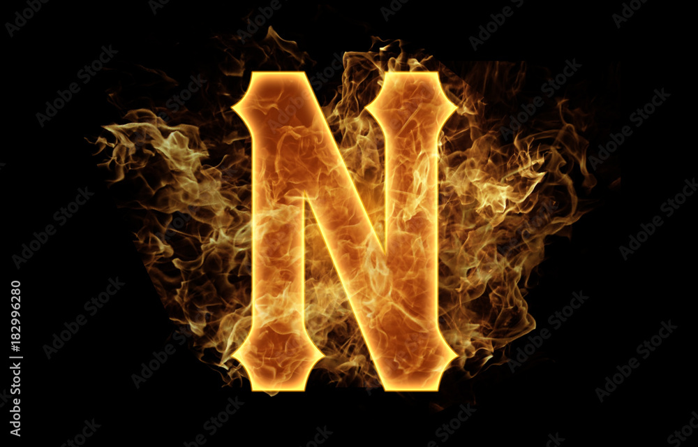 Letter N Fire