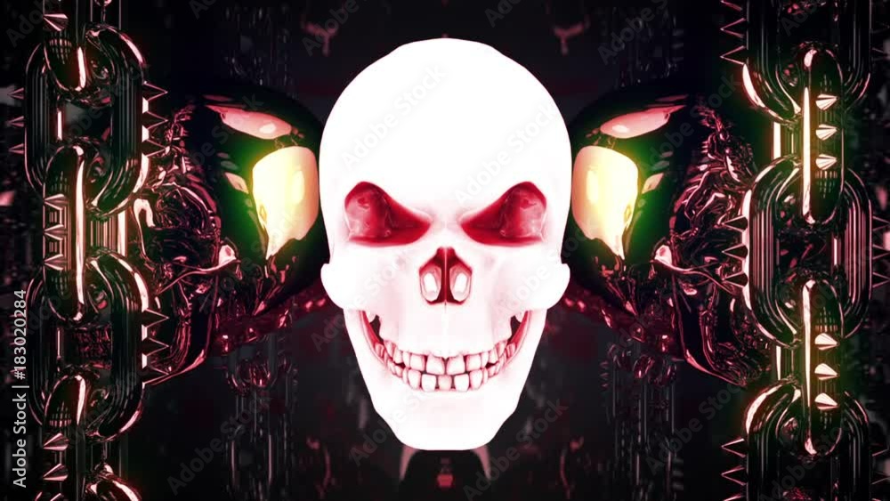 Gloving Metal Skull Loop - cool motion graphics which represent ...