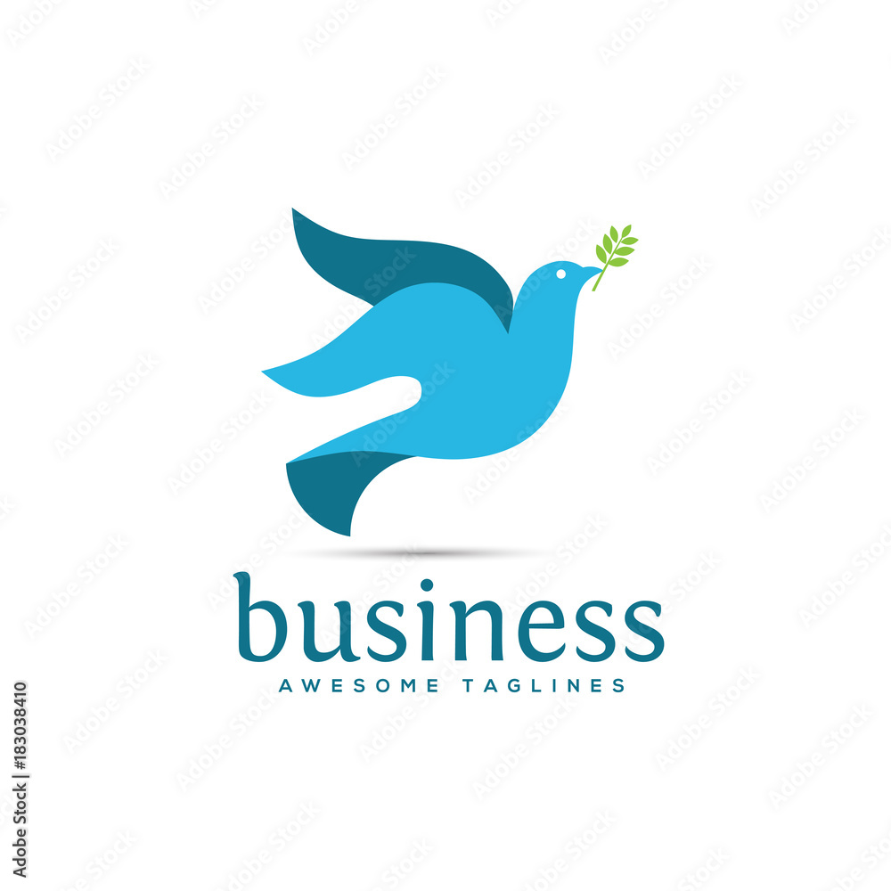 dove vector logo concept illustration. falcon Bird logo. flying Dove ...