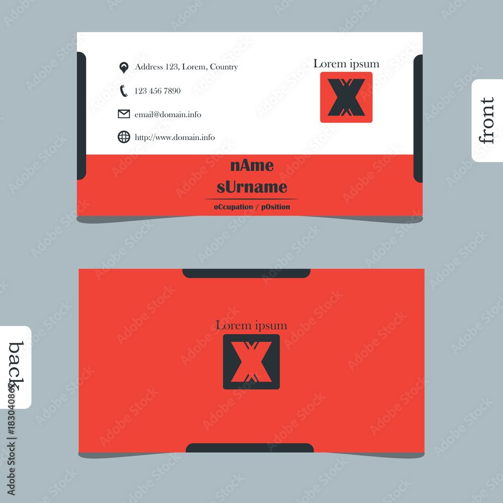 Vector design modern creative business card template. Show front and ...