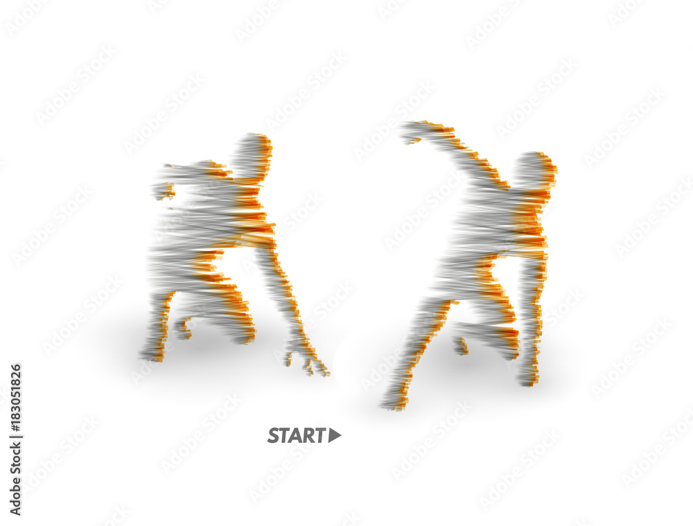 Athlete at starting position ready to start a race. Runner ready for ...