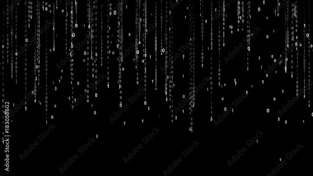 Vidéo Stock Binary rain. Abstract backdrop background. Digital Data Stream Matrix Effect. White ...