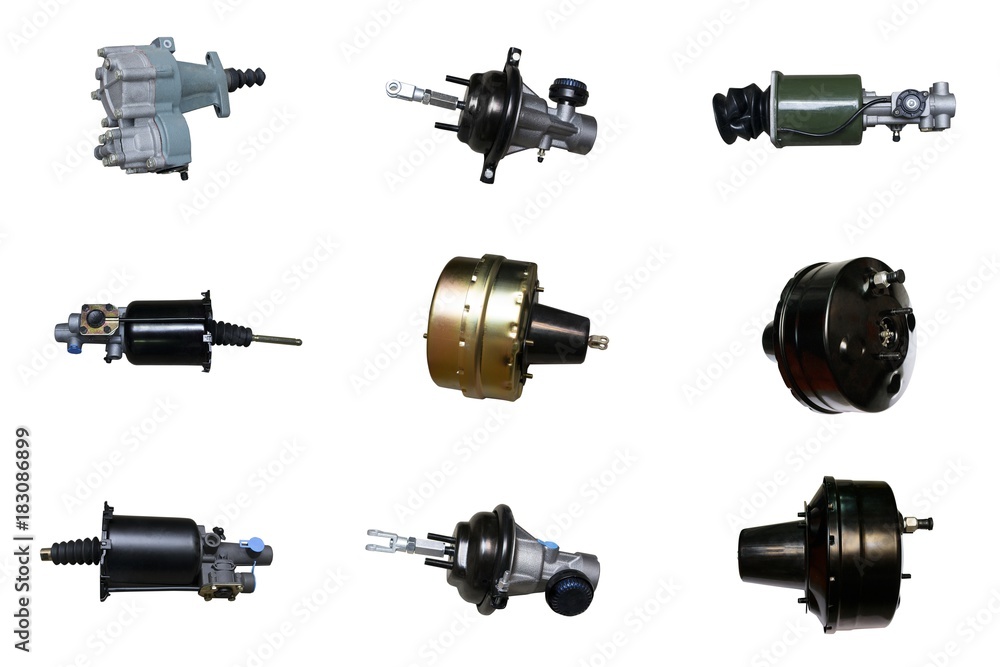 collage of the brake booster of a vehicle different modifications Stock ...