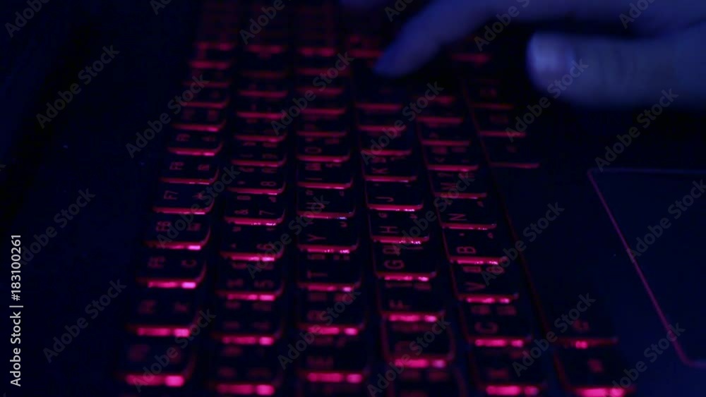 The hacker turns off typing on the keyboard, hackers are entering the ...