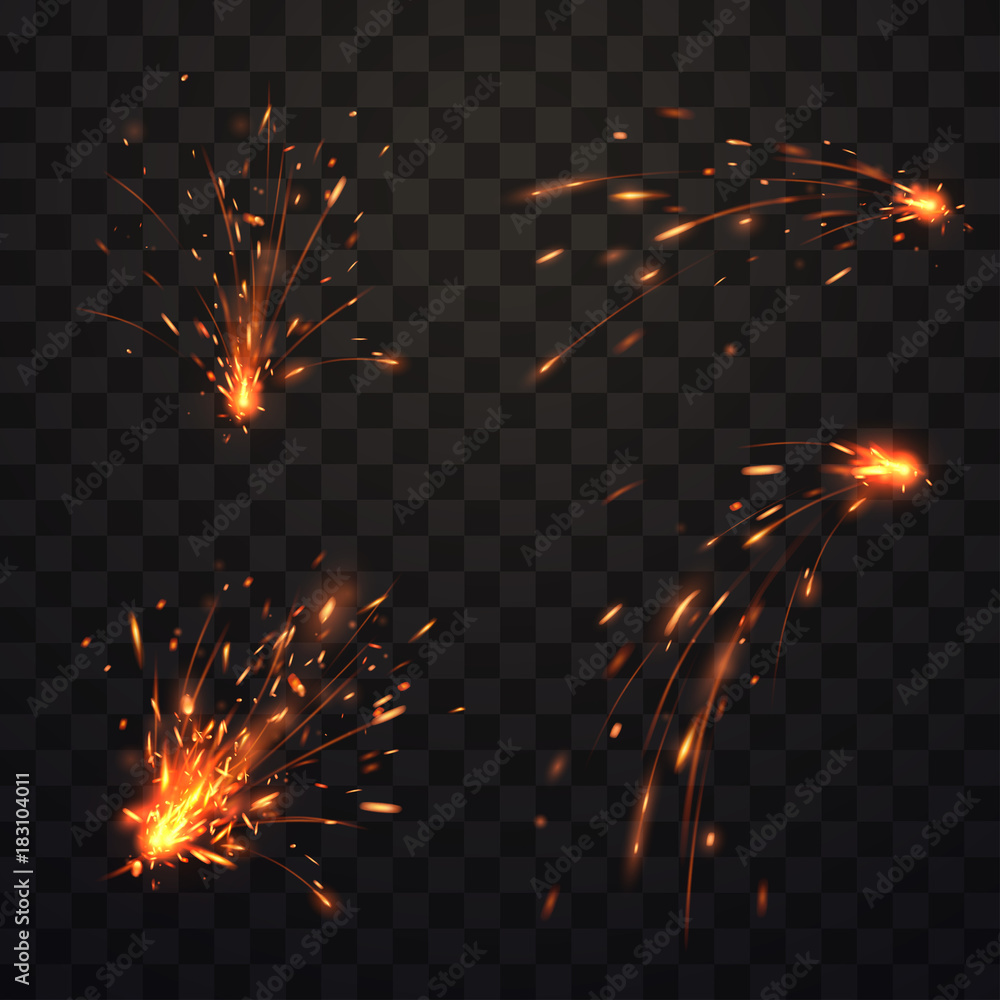 Fire sparks set Stock Vector | Adobe Stock