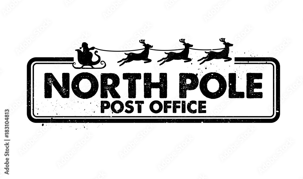 North Pole Post Office rubber stamp vector Stock Vector | Adobe Stock