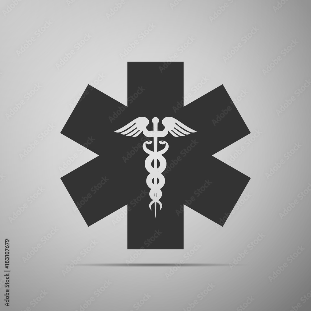 Medical Cross Symbol With Snake