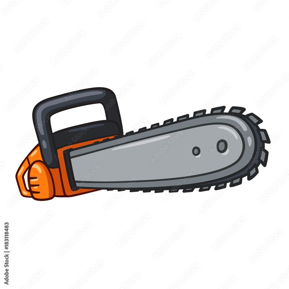 Cartoon chainsaw illustration Stock Vector | Adobe Stock