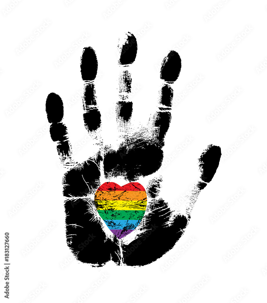 Rainbow Print of hand human, cute skin texture pattern,vector grunge ...