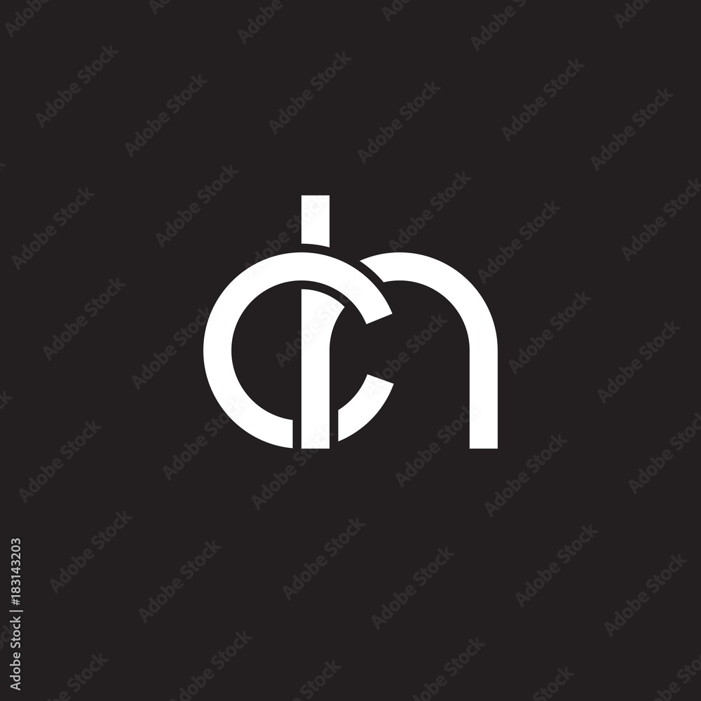 Initial lowercase letter ch, overlapping circle interlock logo, white ...