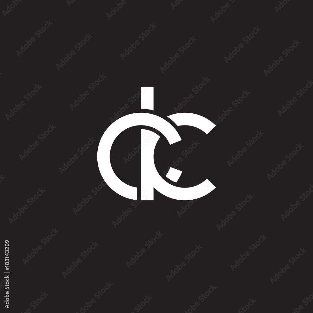 Initial lowercase letter ck, overlapping circle interlock logo, white ...